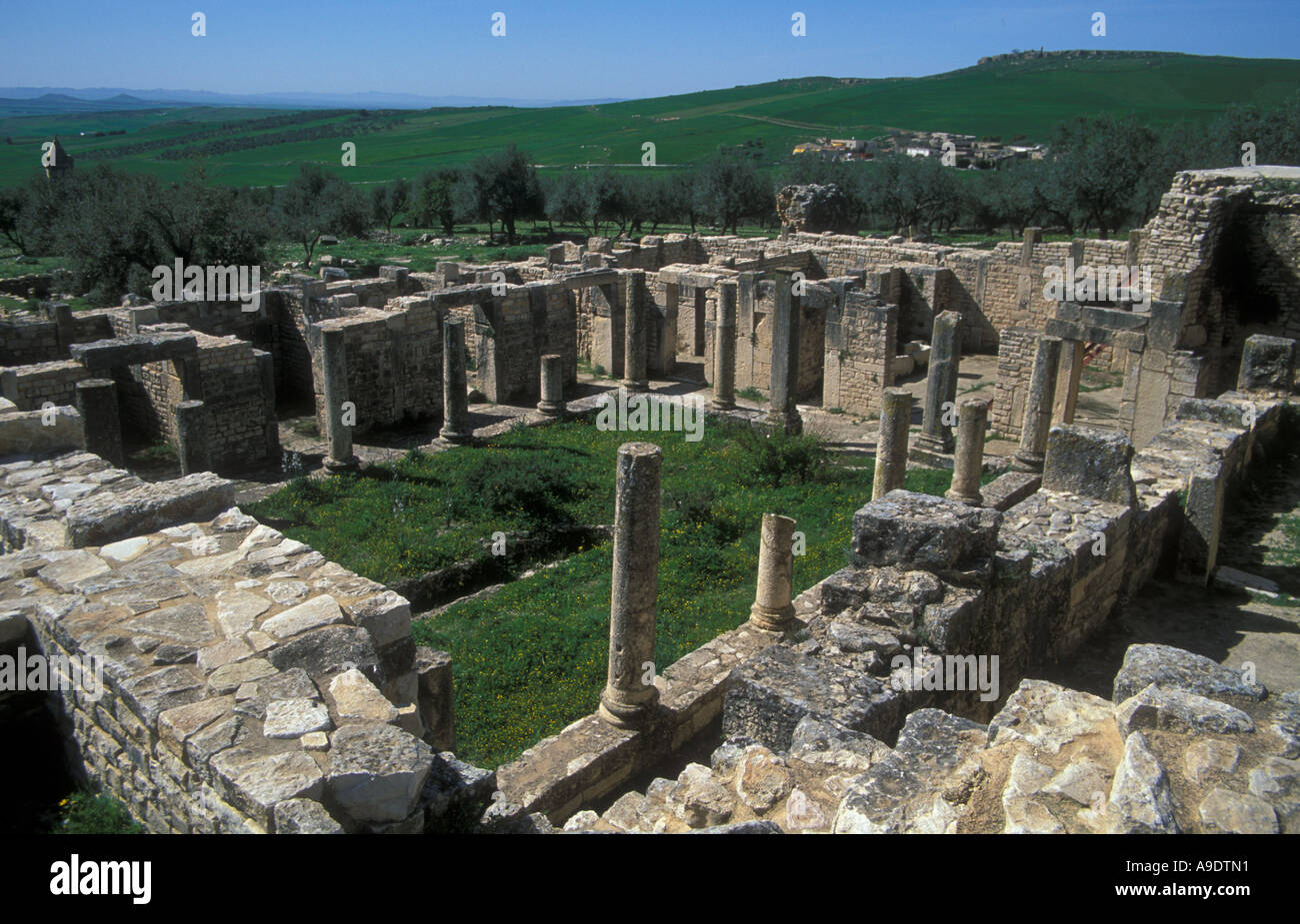 Roman ruins at Dougga Stock Photo - Alamy