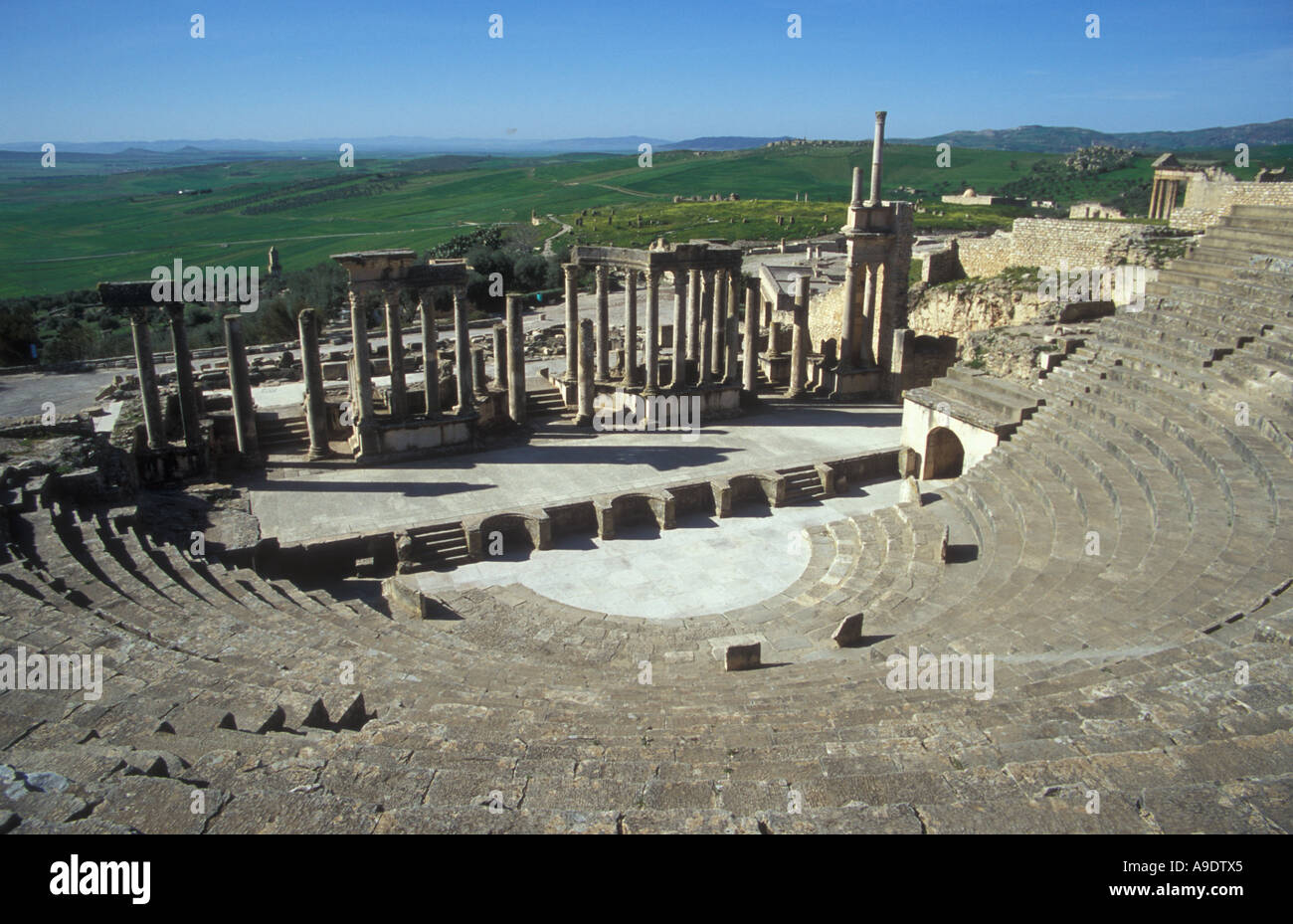 The amphitheatre in Dougga Stock Photo - Alamy