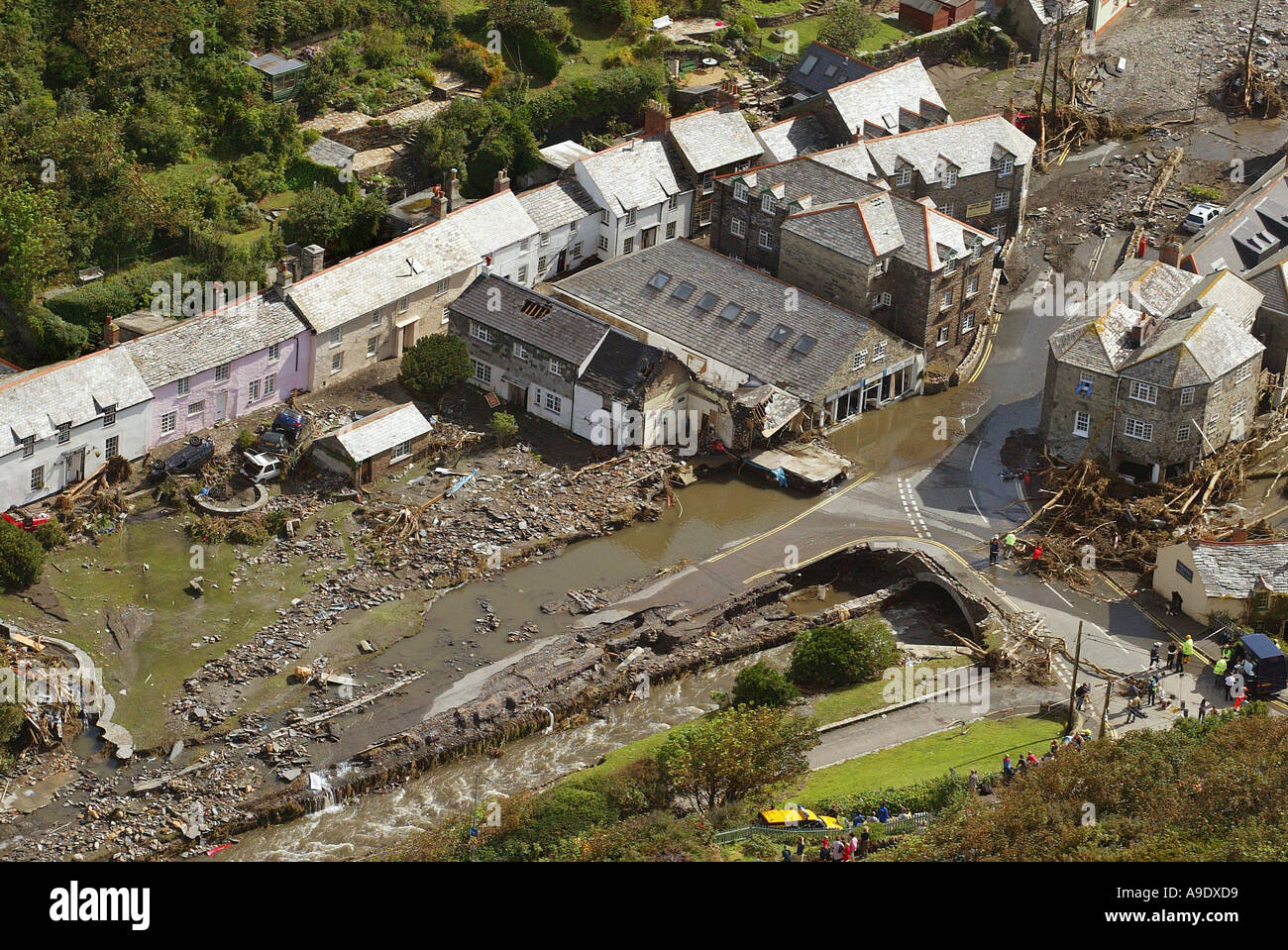 Boscastle flood 2004 hi-res stock photography and images - Alamy