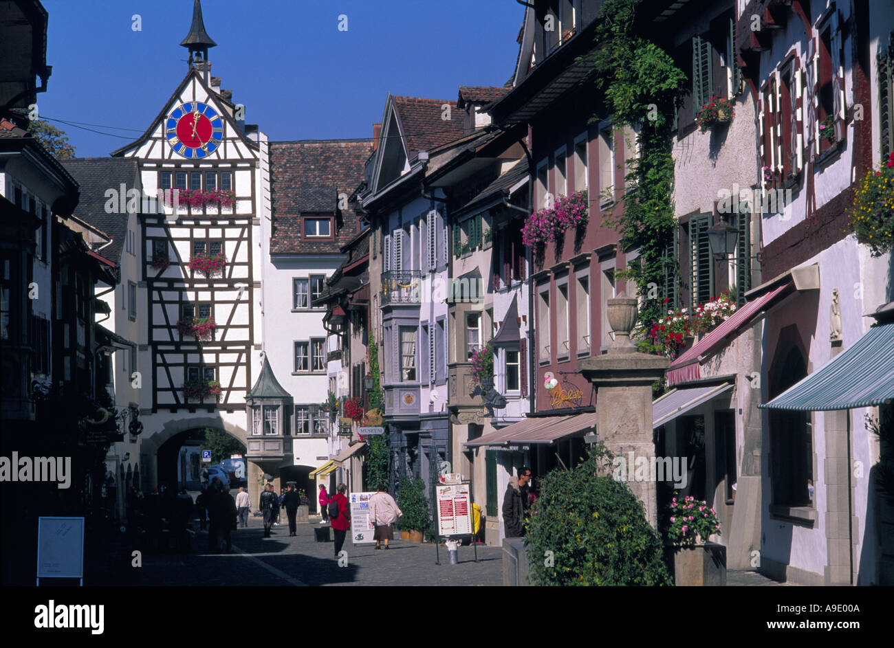 Old town Stein am Rhein Lake Constance Bodensee Switzerland Stock Photo ...
