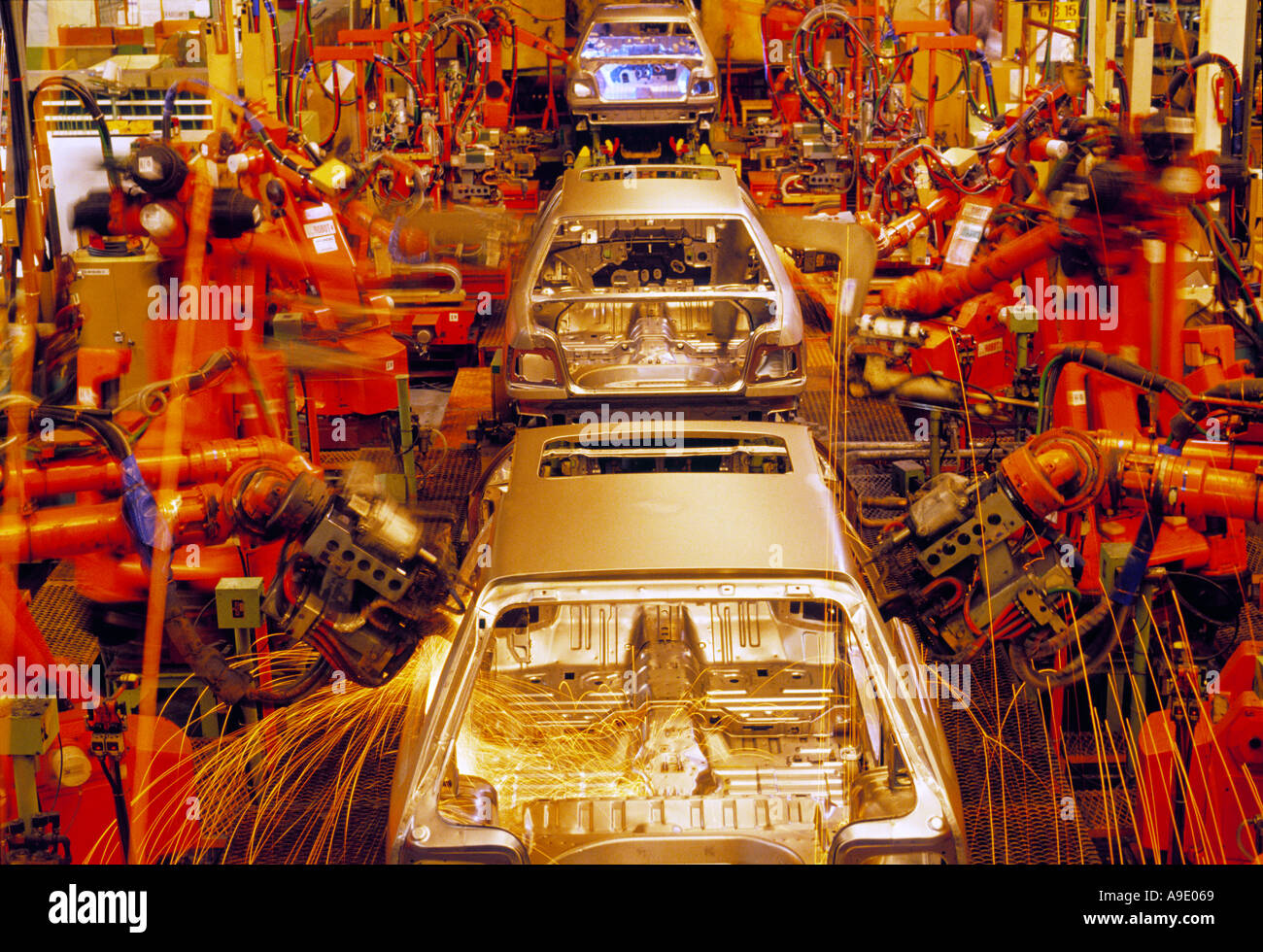 Production line of car factory assembling line with robot south Korea ...