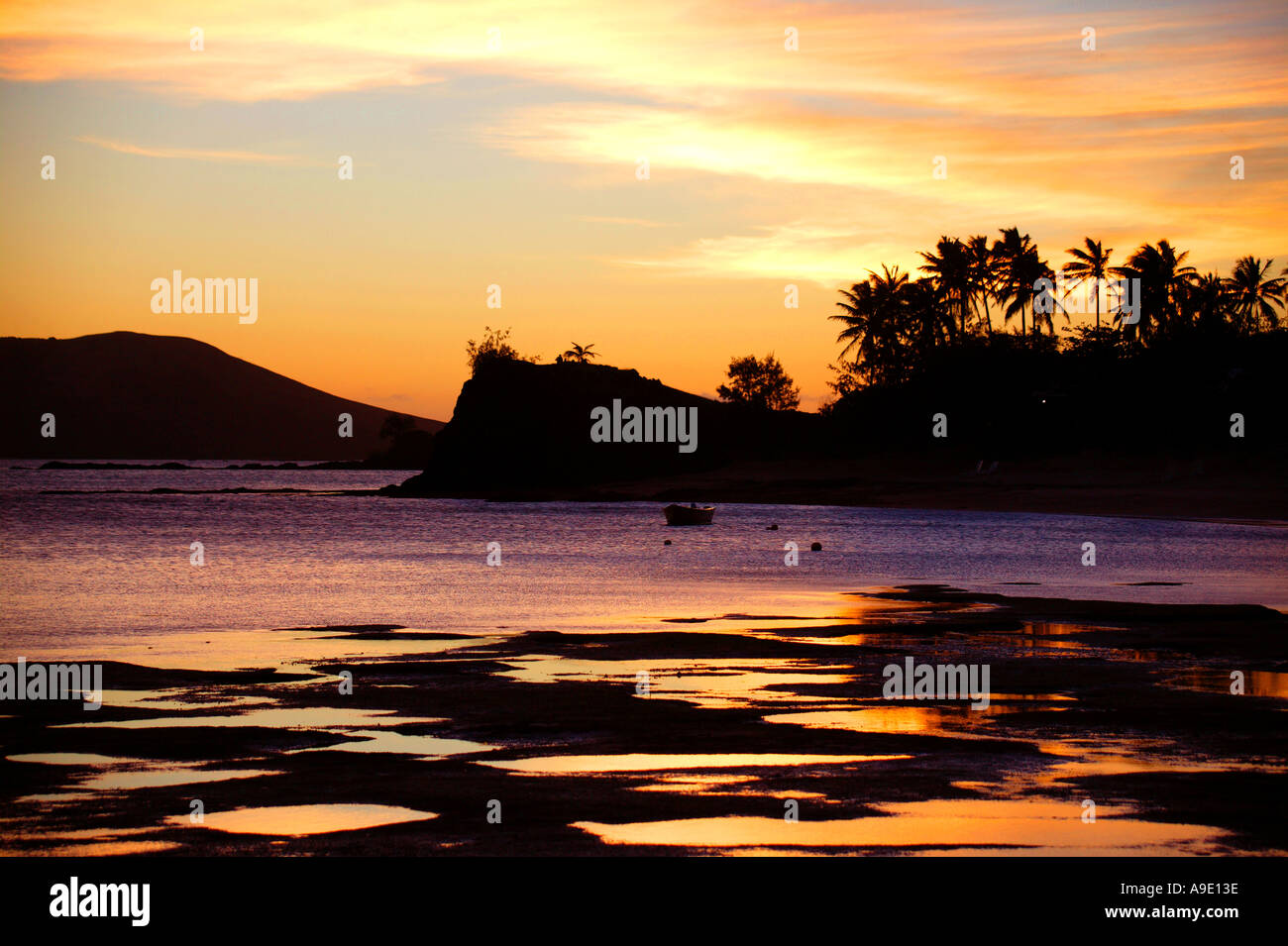 Sunset Fiji islands Stock Photo - Alamy