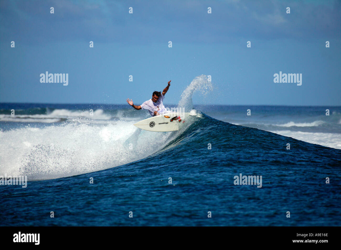 Tahitian Tertinatoofa Hira surfing at cloudbreak Tavarua Fiji Model ...