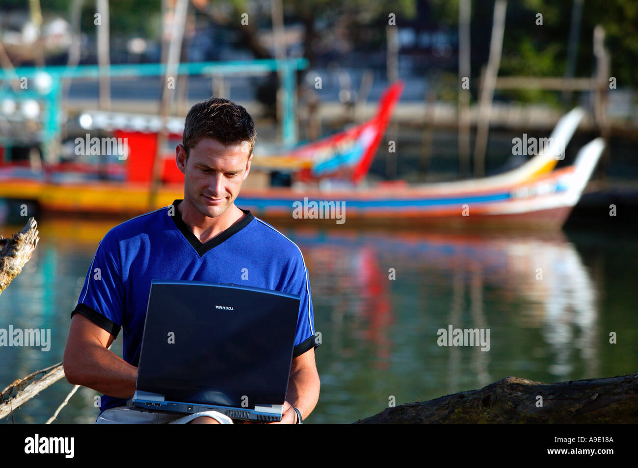 Toshiba Laptop computer being used out of office model release 229 ...