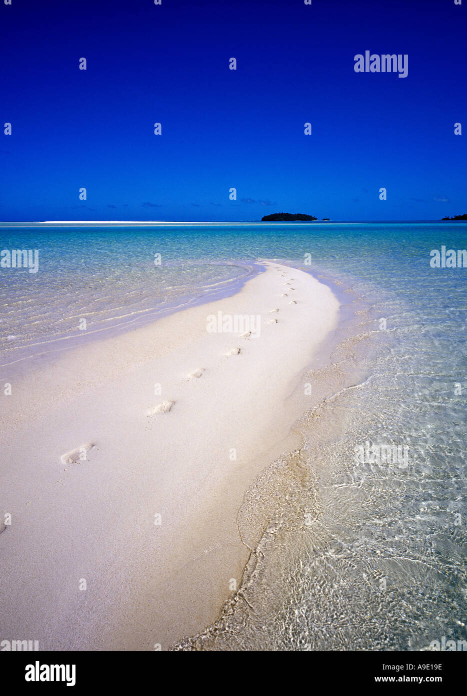 Tropical beach scene One Foot Island Aitutaki Cook Islands Stock Photo ...
