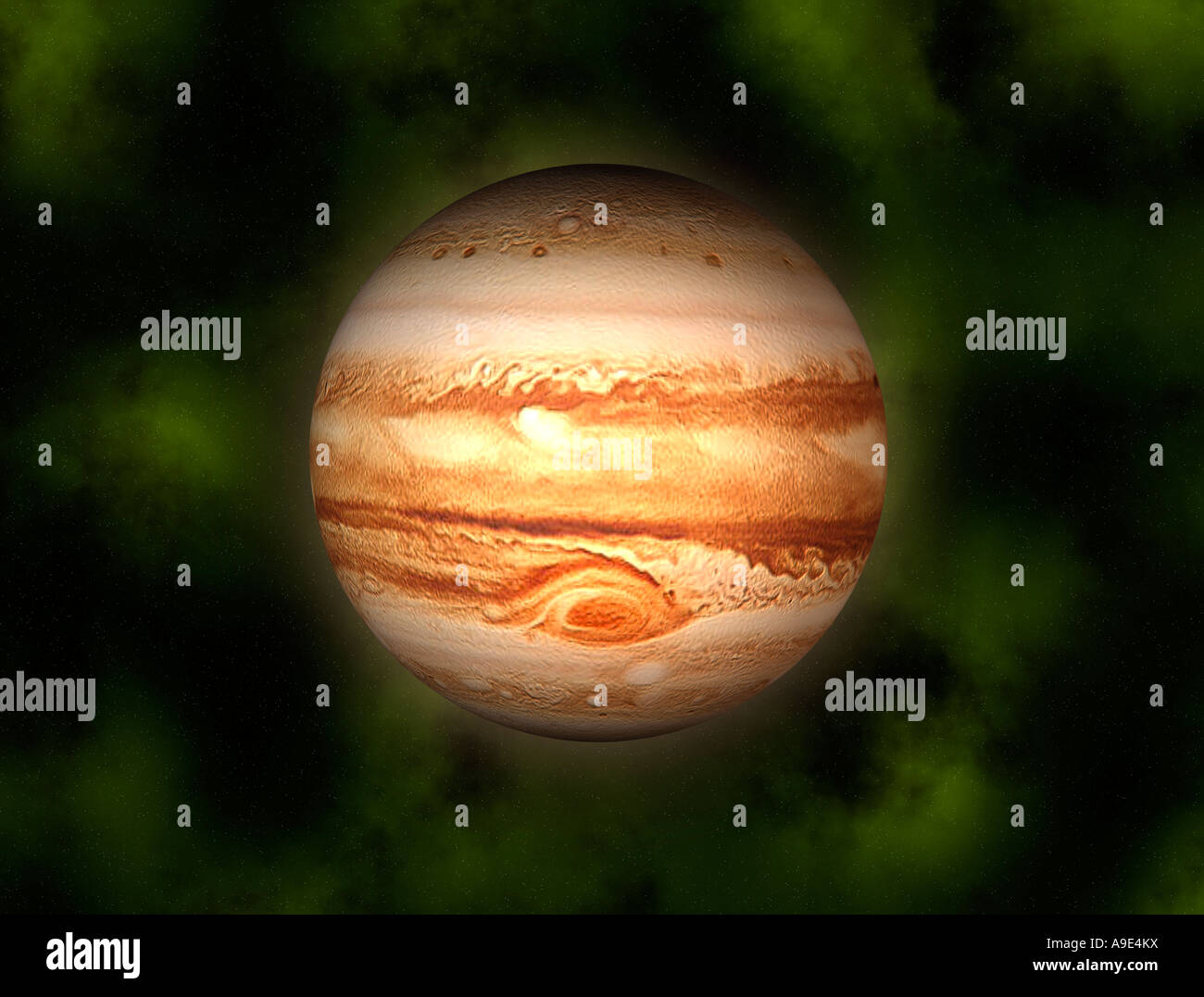 Planet Jupiter With Computer Generated Solar System As Background Stock ...