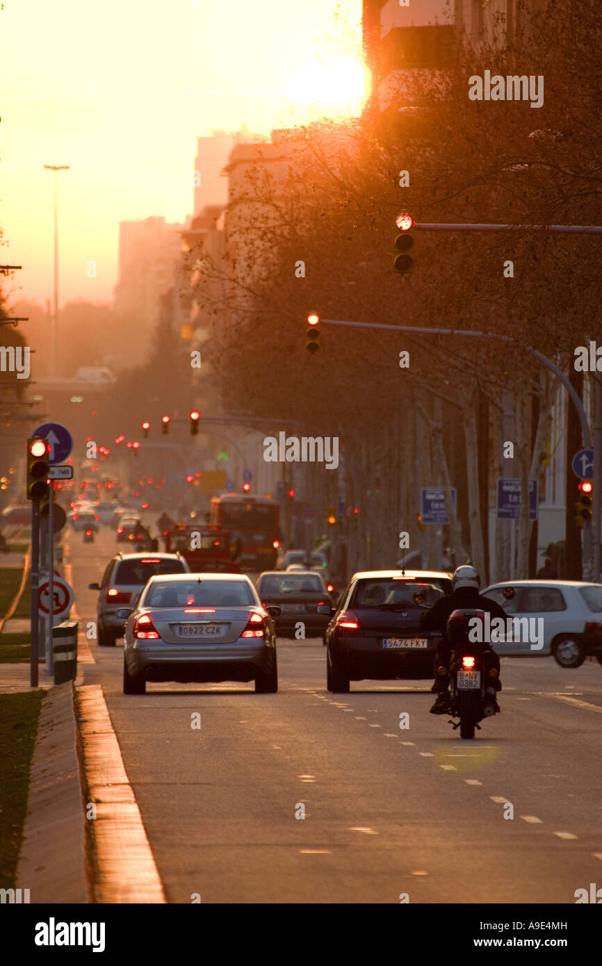 Diagonal Avenue at sunset Stock Photo - Alamy