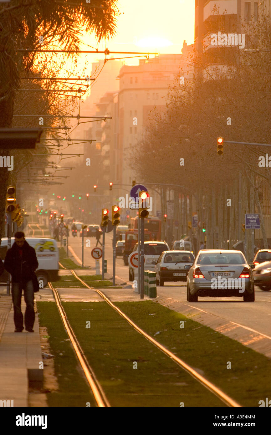 Diagonal Avenue at sunset Stock Photo - Alamy