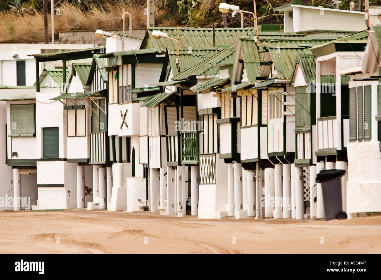 cottages by the beach in garraf town Stock Photo - Alamy