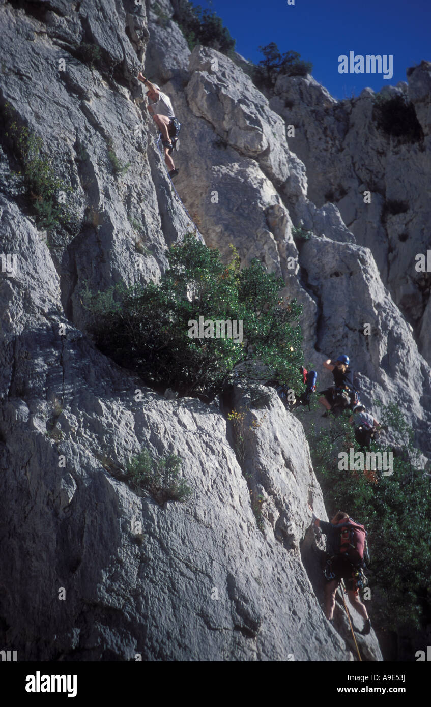Climbers in Les Calanques, Calanque d'En Vau.. Provence, France Stock ...