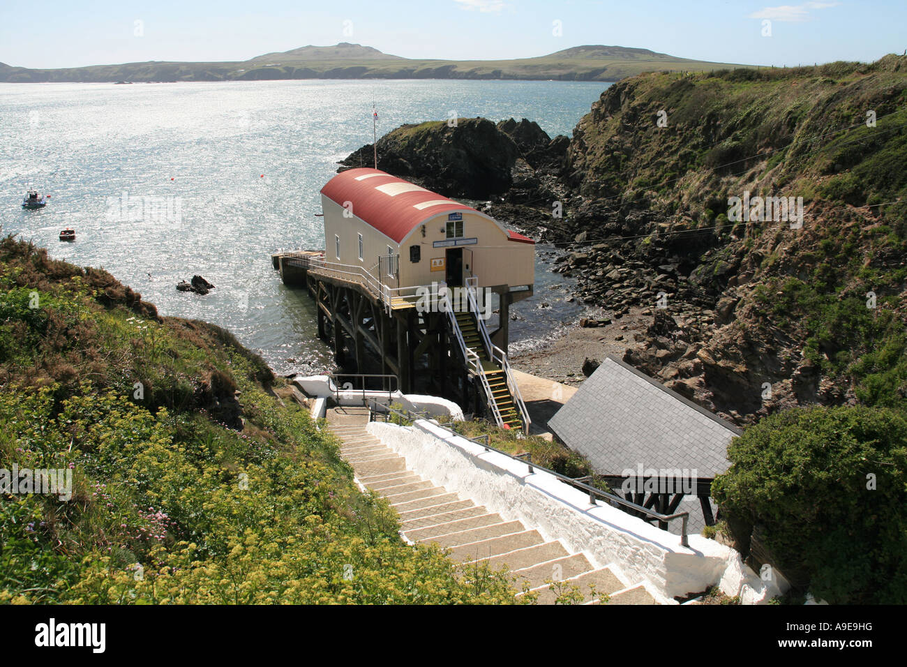 Lifeboat Station and Ramsey Sound, Pembrokeshire, Wales Stock Photo - Alamy