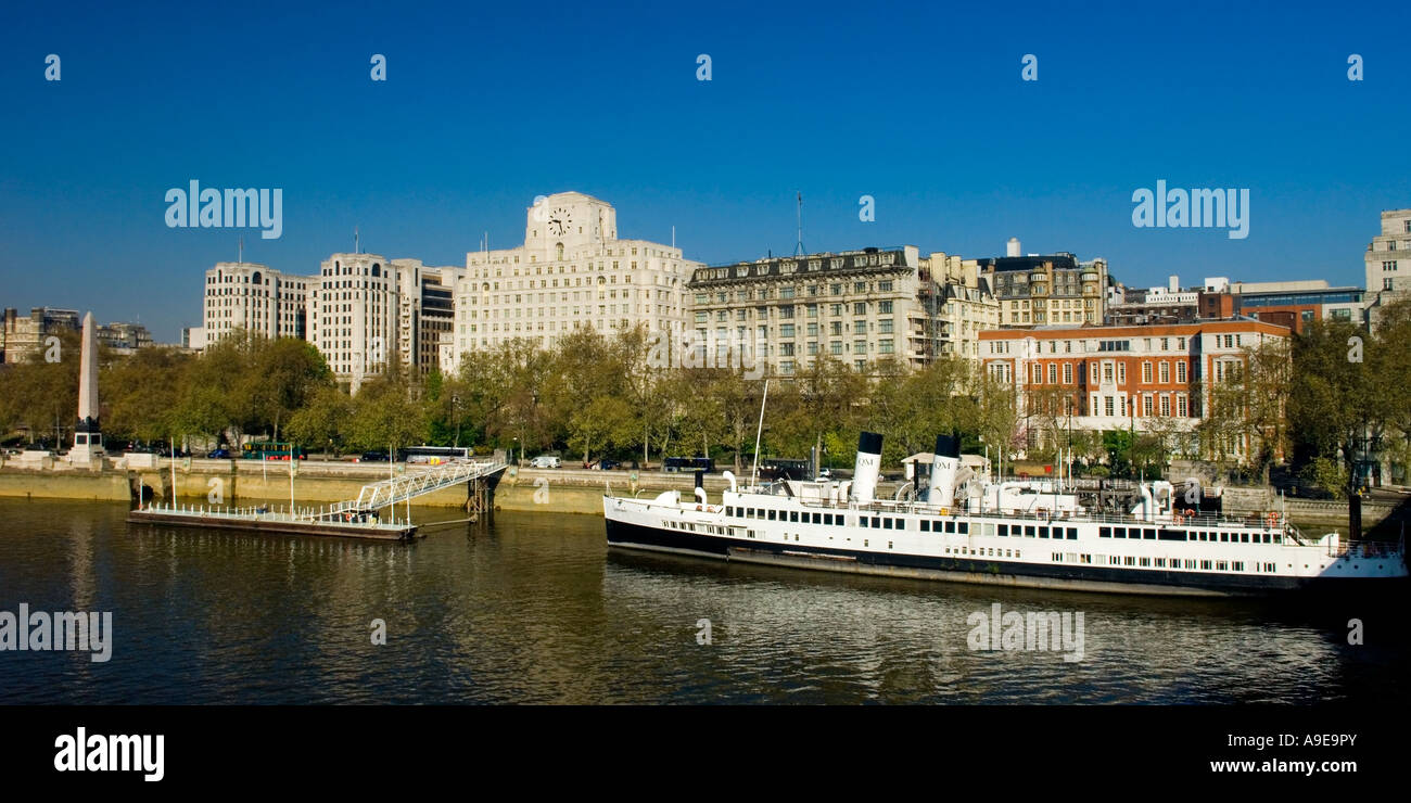 UK England London River Thames Embankment Stock Photo - Alamy