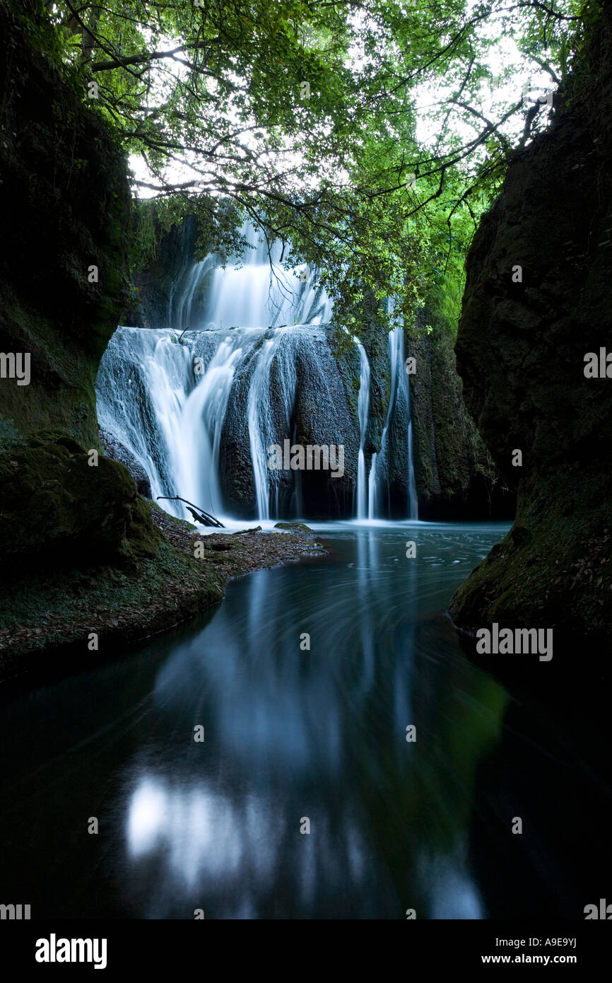 Waterfall of river Cremera in the Sorbo valley, north of Rome, Italy ...
