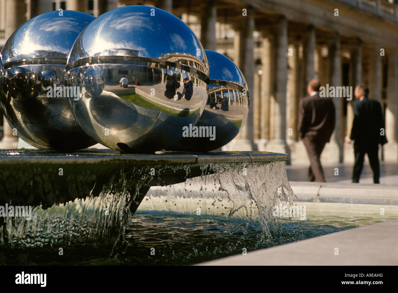 Paris France Fountain of shiny spheres by Belgian artist Pol Bury in ...
