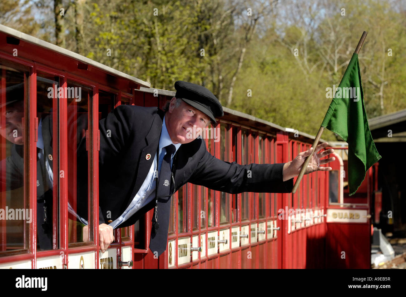 guard Richard Drewer at work on the carriages at Woody bay station on ...