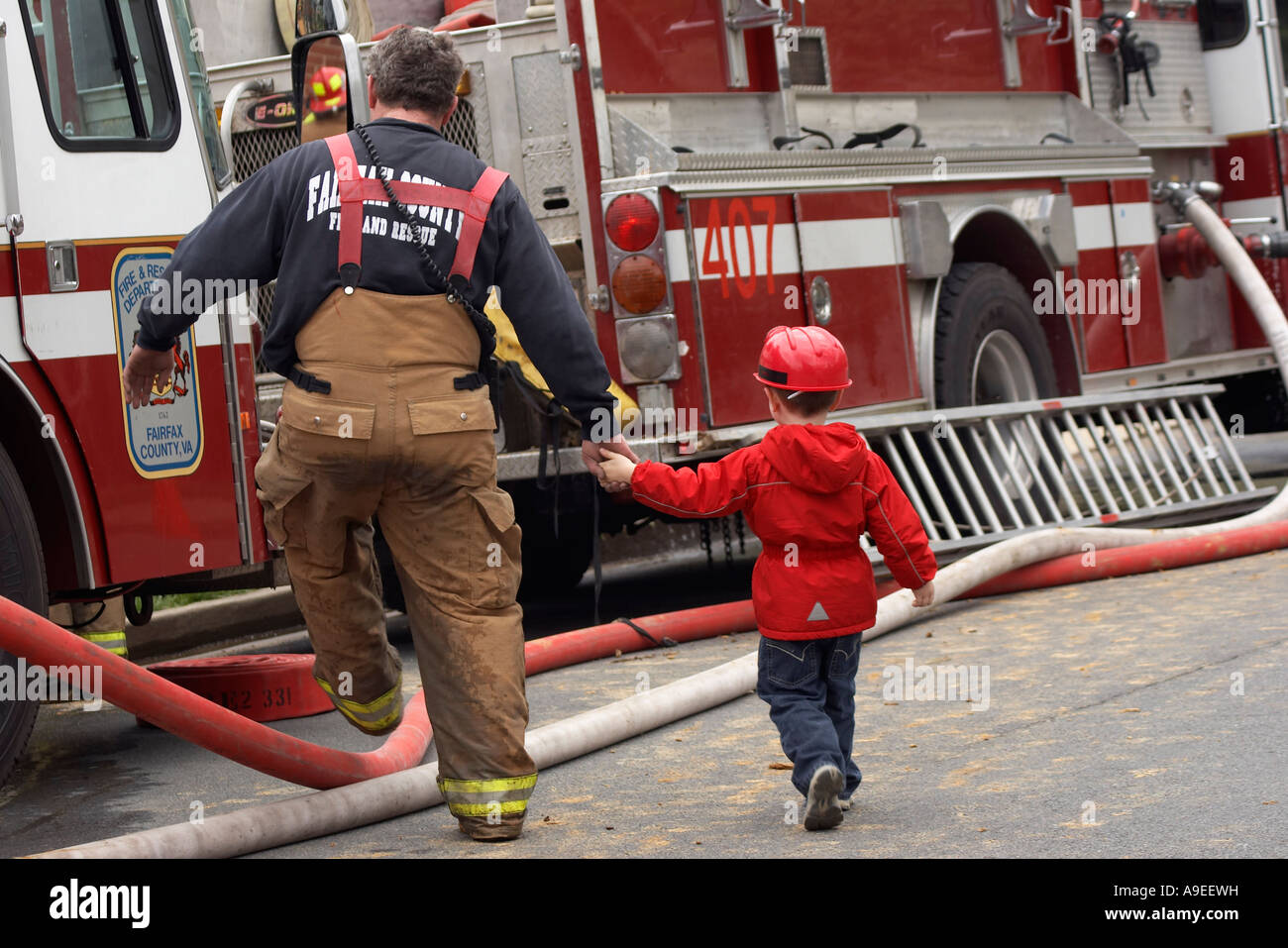 Firefighter training exercise controlled burning of a house McLean ...