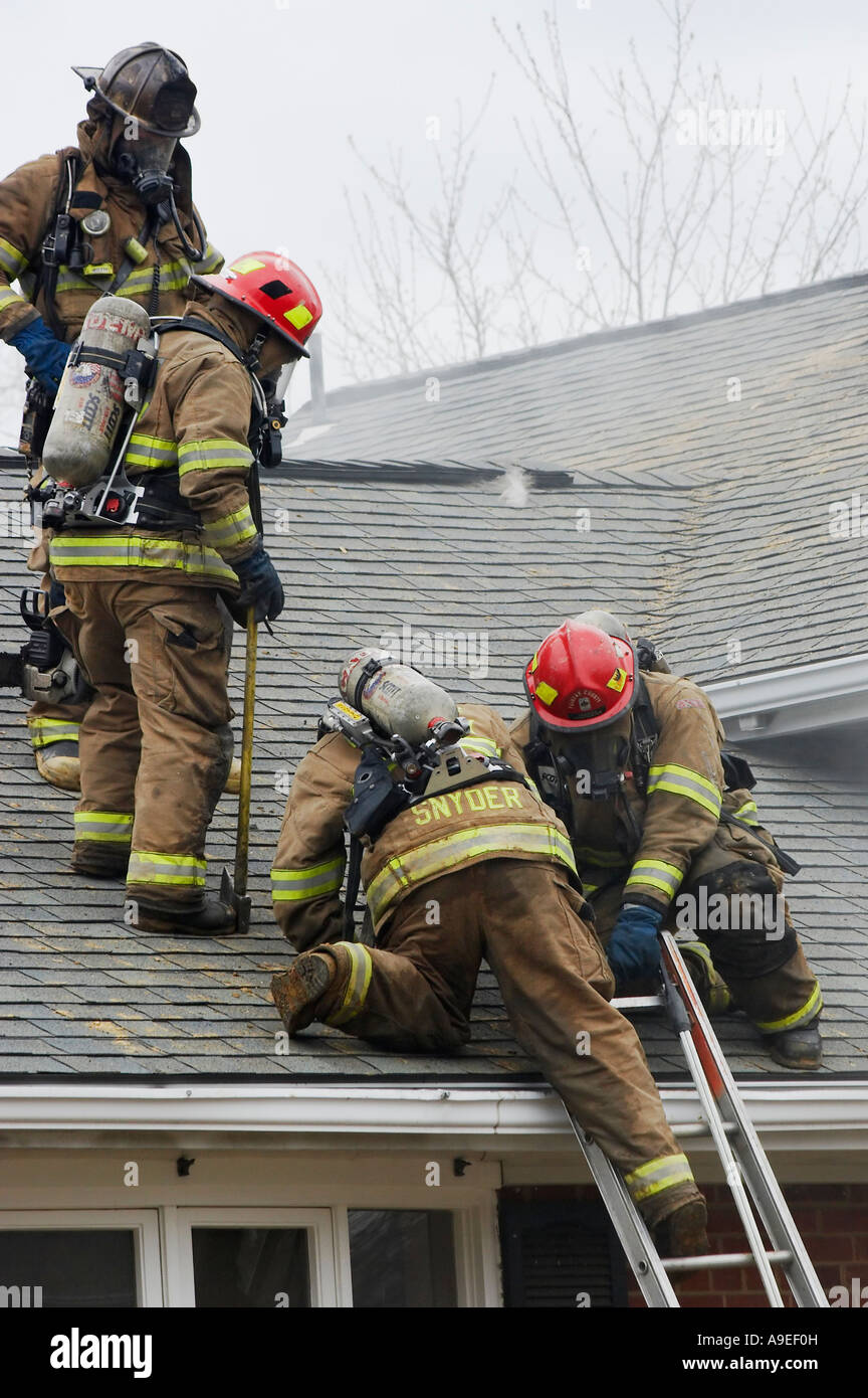 Firefighter training exercise controlled burning of a house McLean ...
