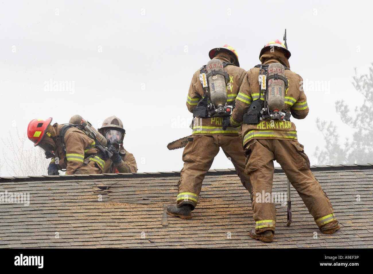 Firefighter training exercise controlled burning of a house McLean ...