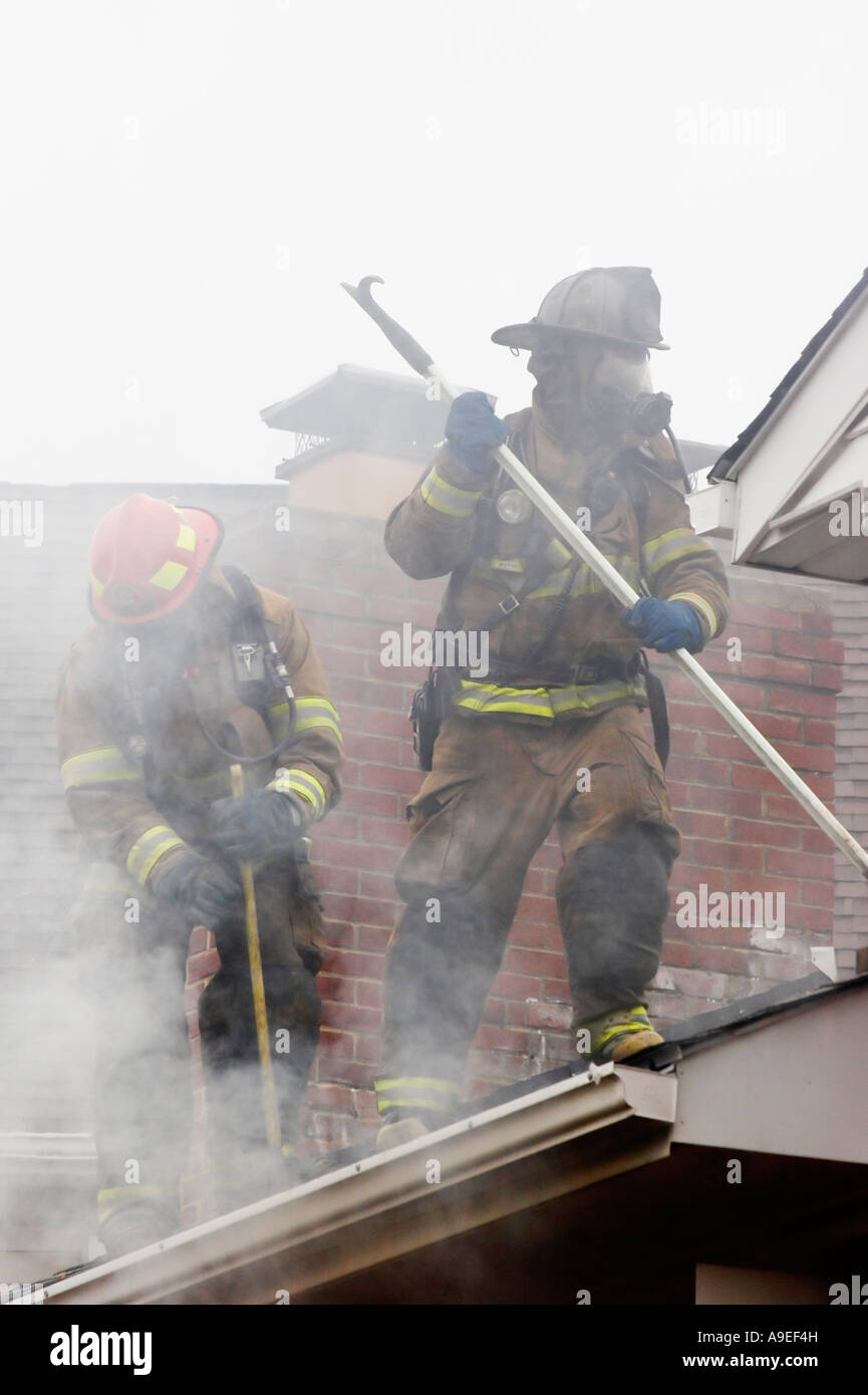 Firefighter training exercise controlled burning of a house McLean ...