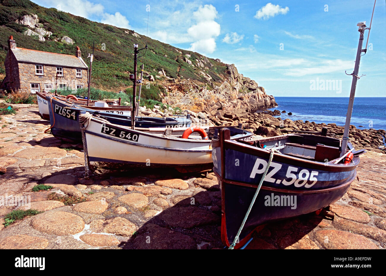 Fishing boats at Penberth cove, Cornwall Stock Photo - Alamy