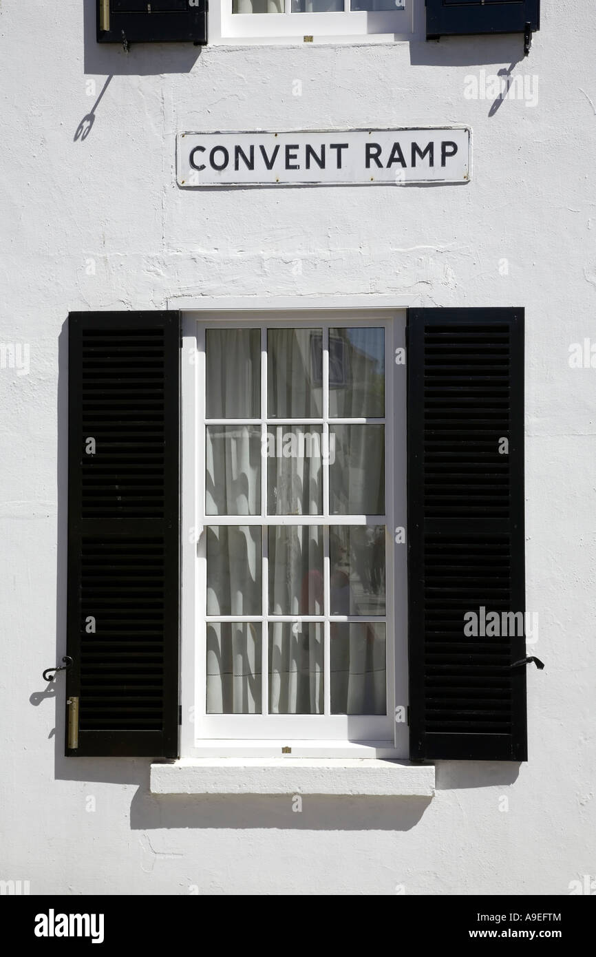The old window and shutters on Convent ramp in Gibraltar town Stock ...