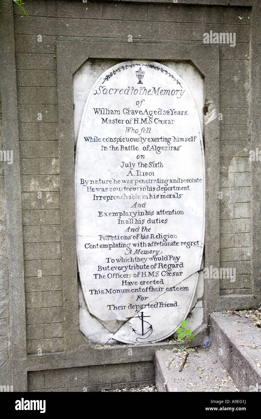 William Grave the master of HMS Caesar s gravestone memorial in the ...