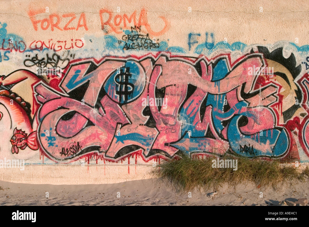 Graffiti on beach hi-res stock photography and images - Alamy