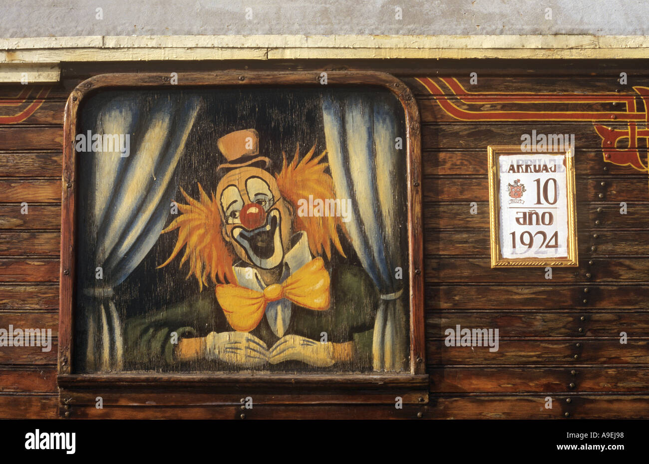 A painted circus caravan Stock Photo - Alamy