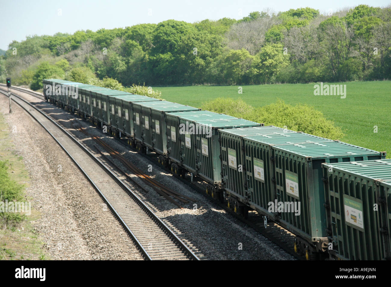 Freightliner Railway Freight Train Carrying Domestic Refuse Containers ...