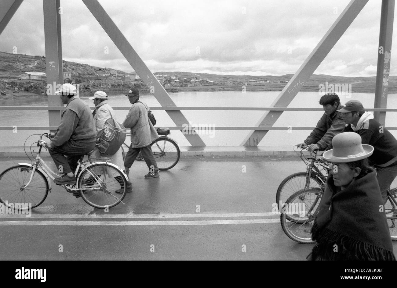 Cyclists pedestrians Black and White Stock Photos & Images - Alamy