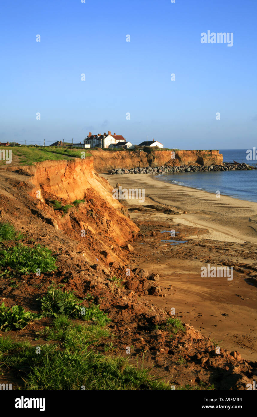 A view of eroding cliffs on the North Norfolk coast viewed from Cart ...