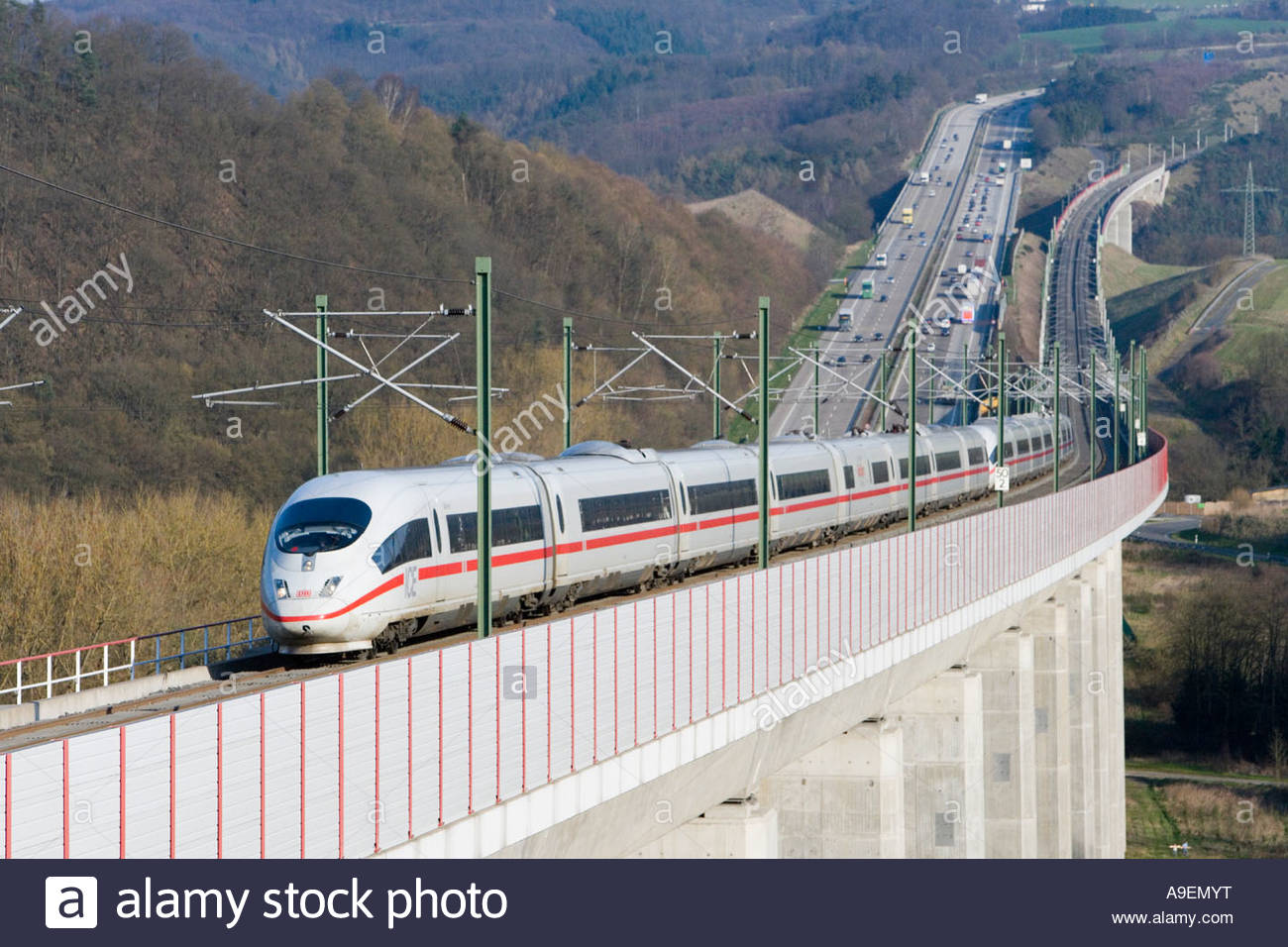 ICE high speed train carriage travelling transportation connection ...