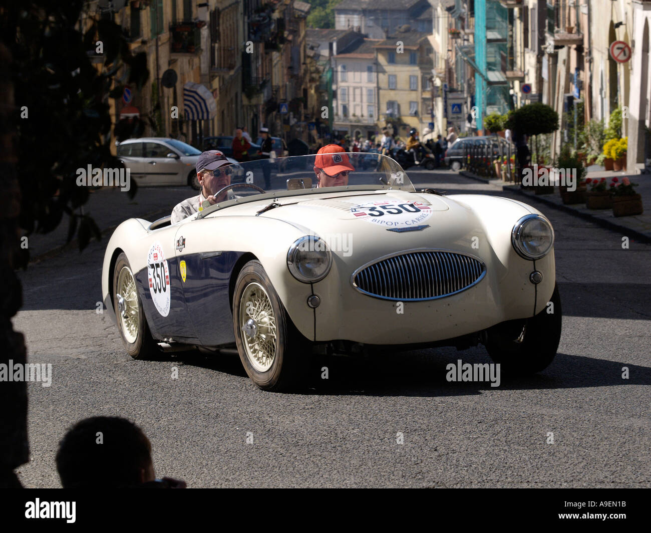 1955 Austin Healey 100S in 2005 Mille Miglia rally Stock Photo - Alamy
