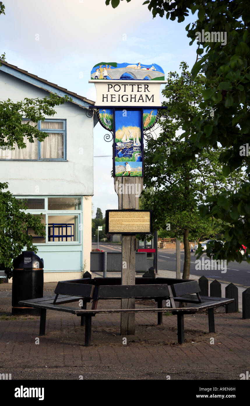 Potter heigham village sign hi-res stock photography and images - Alamy