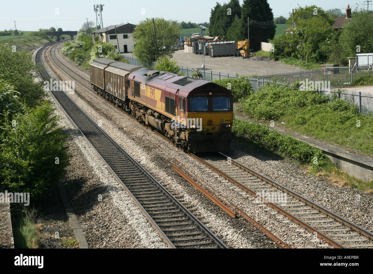 Freight Train on Great Western Main Line Stock Photo - Alamy