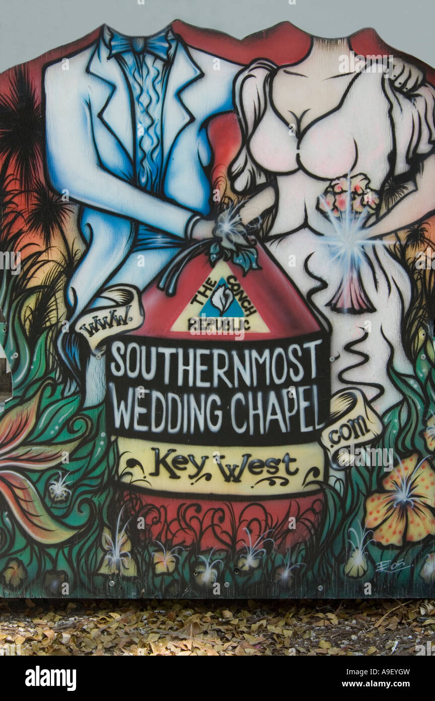 Southernmost wedding chapel humorous sign Key West - Florida - USA ...