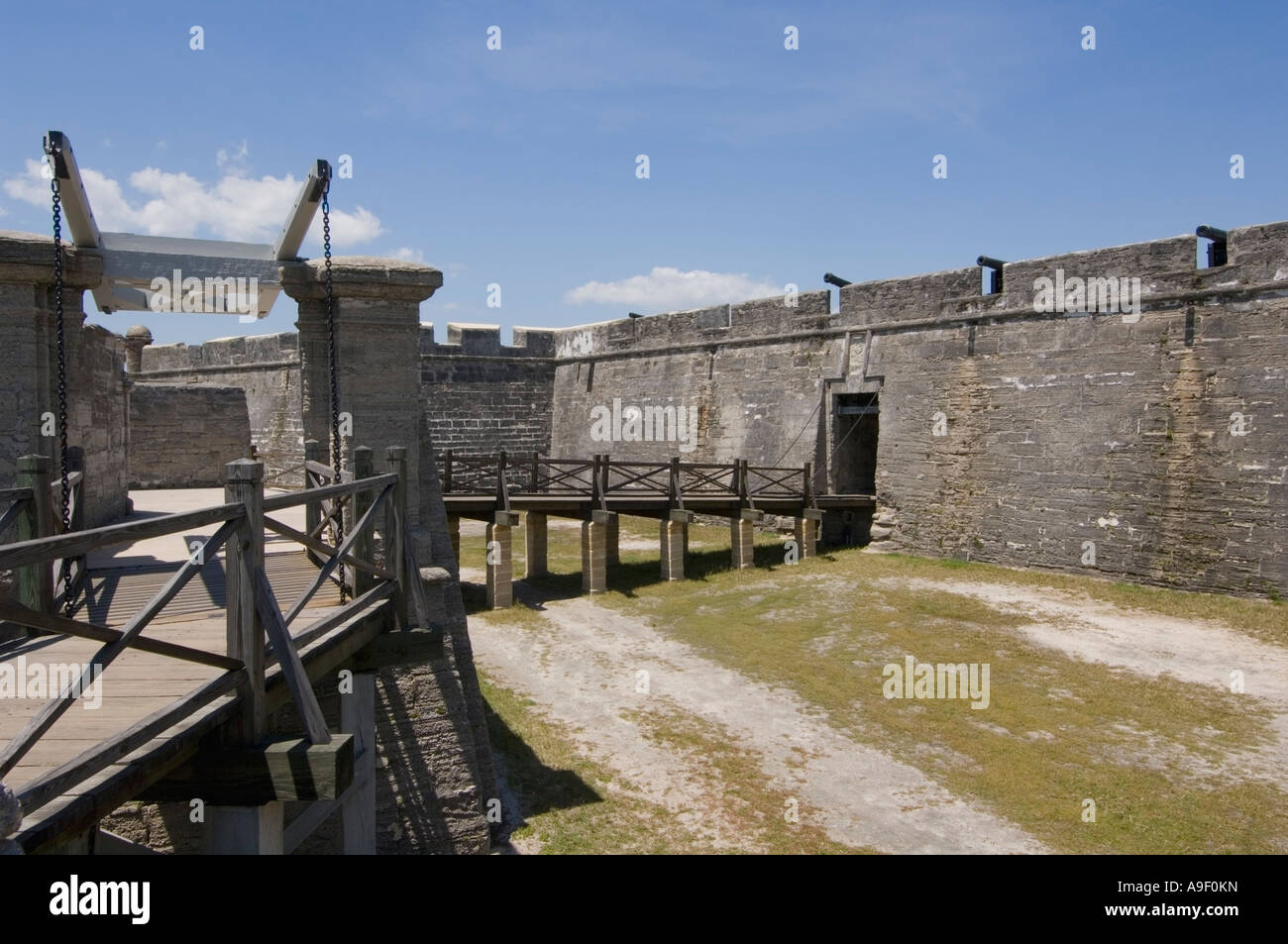 Fort Castillo de San Marcos moat St Augustine - Florida - USA Stock ...