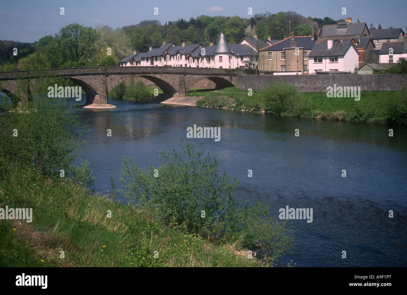 Bridge over the River Usk Usk Stock Photo - Alamy