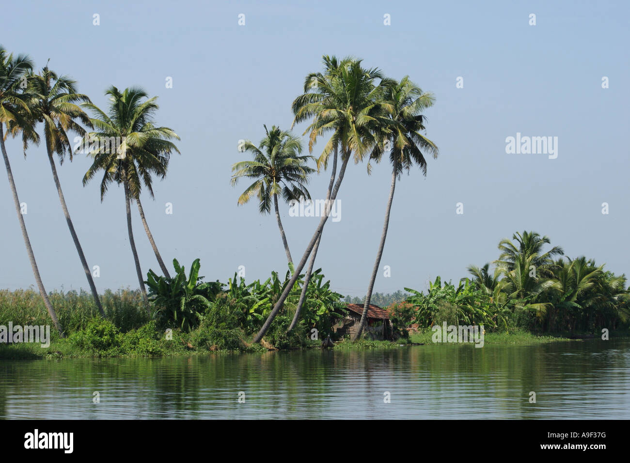 Traditional home on the edge of Vembanad Lake in the Backwaters near ...
