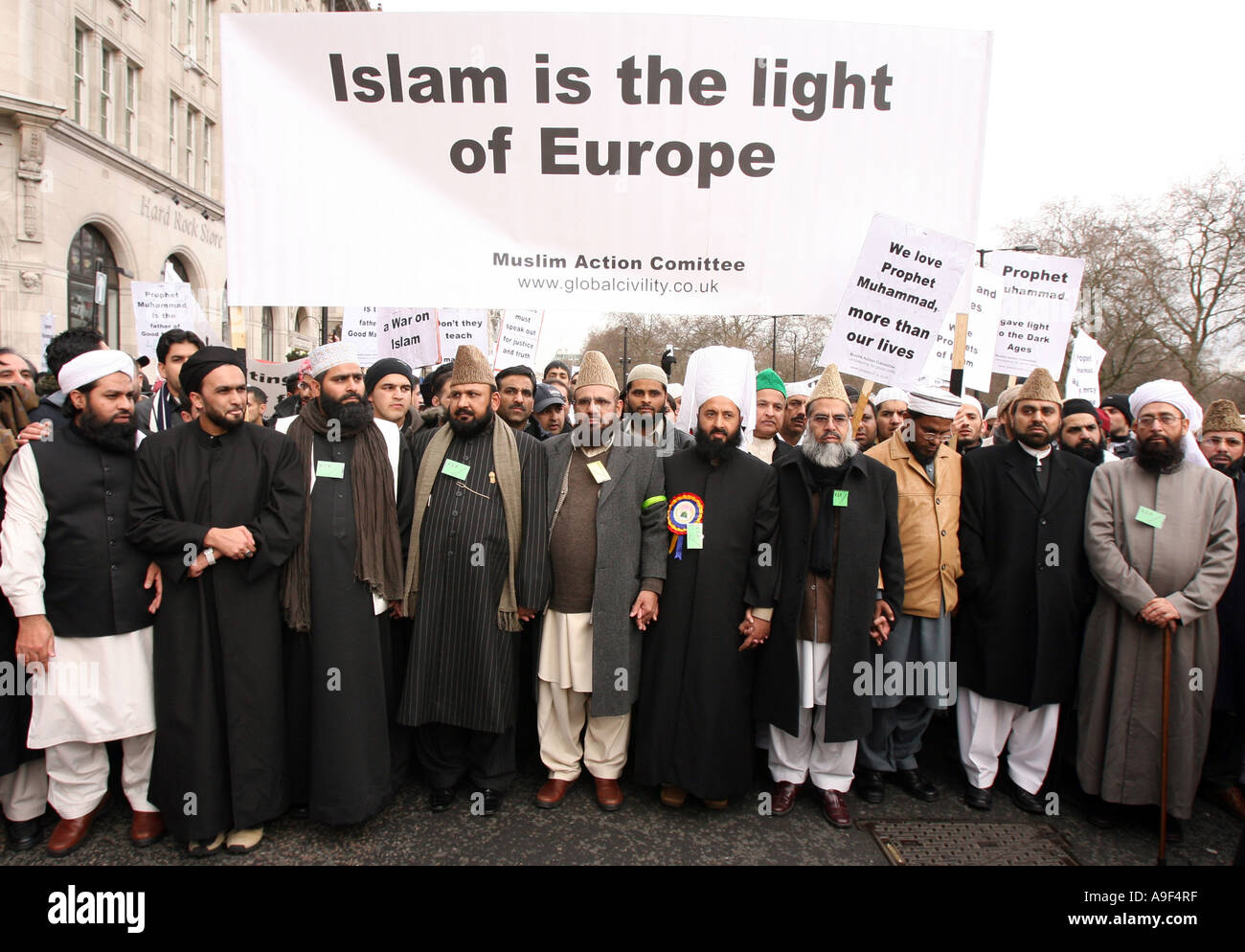 Muslims protesters march through central London in response to the ...