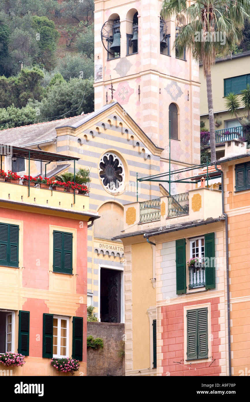 Painted buildings Portofino Liguria Italy Stock Photo - Alamy