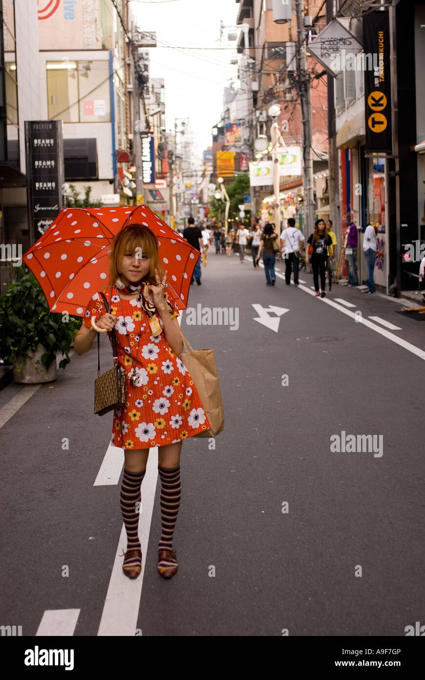Red girl Osaka Stock Photo - Alamy