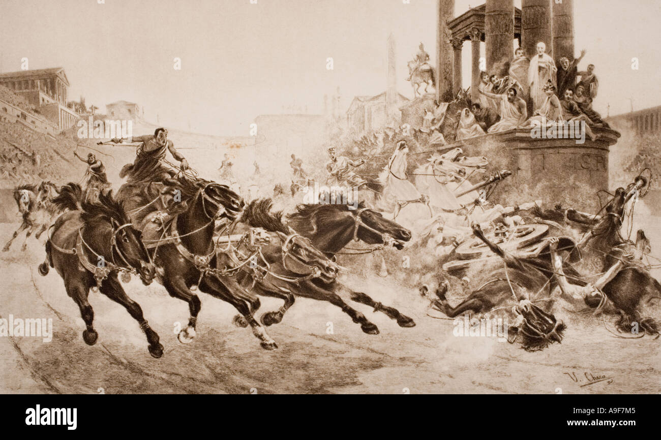 A Roman chariot race Stock Photo - Alamy