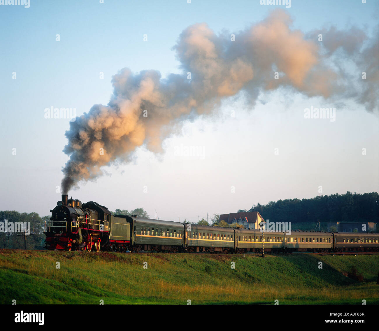 Ukrainian Steam Train Stock Photo - Alamy