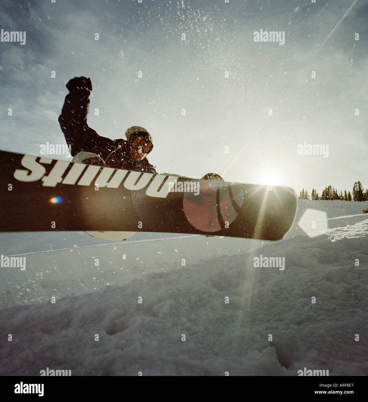 snowboarder on halfpipe half pipe expertly pulling off tricks Stock ...