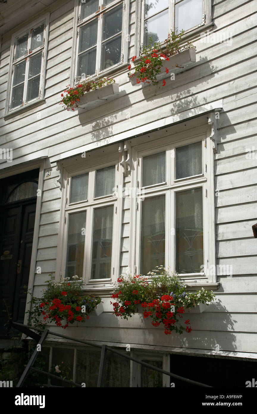 Window of Timber House Bergen Norway Scandinavia Stock Photo - Alamy