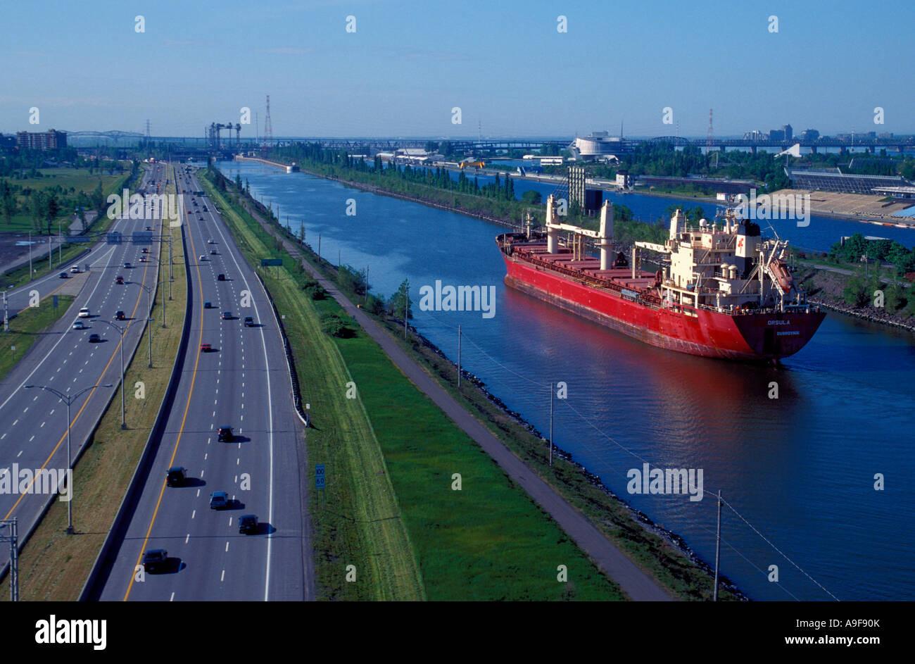 Canada Quebec Montreal a ship on the St Lawrence Seaway Stock Photo - Alamy