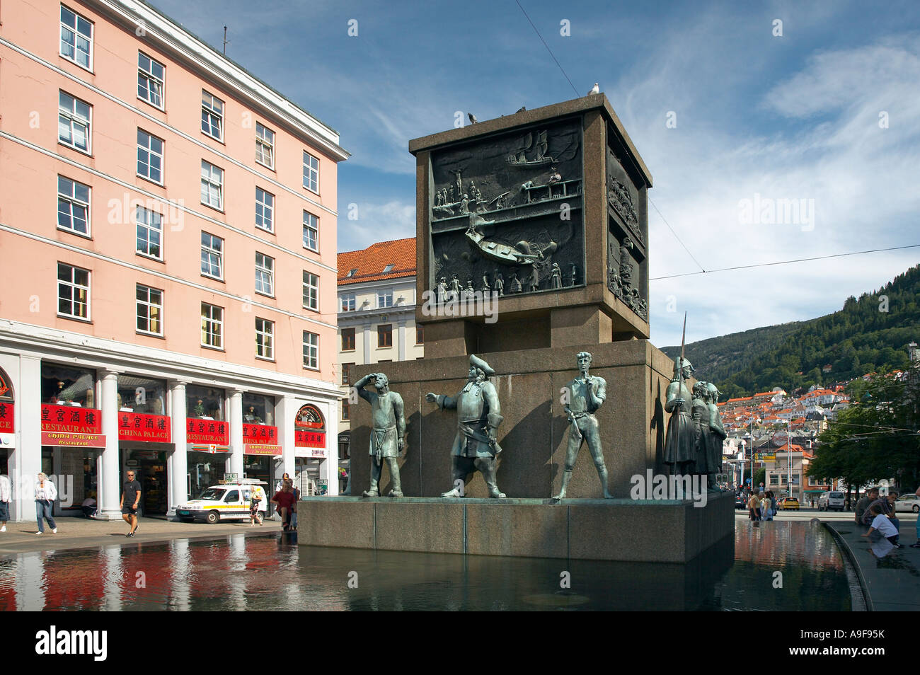 Torgallmenningen Square Bergen City Centre Norway Stock Photo - Alamy