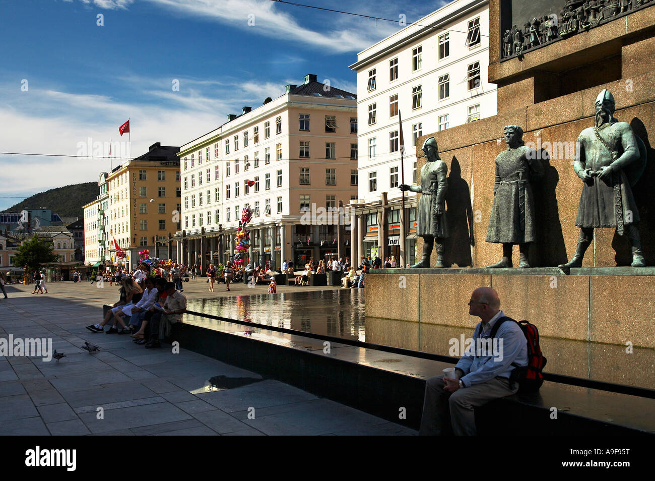 Torgallmenningen Square Bergen City Centre Norway Stock Photo - Alamy