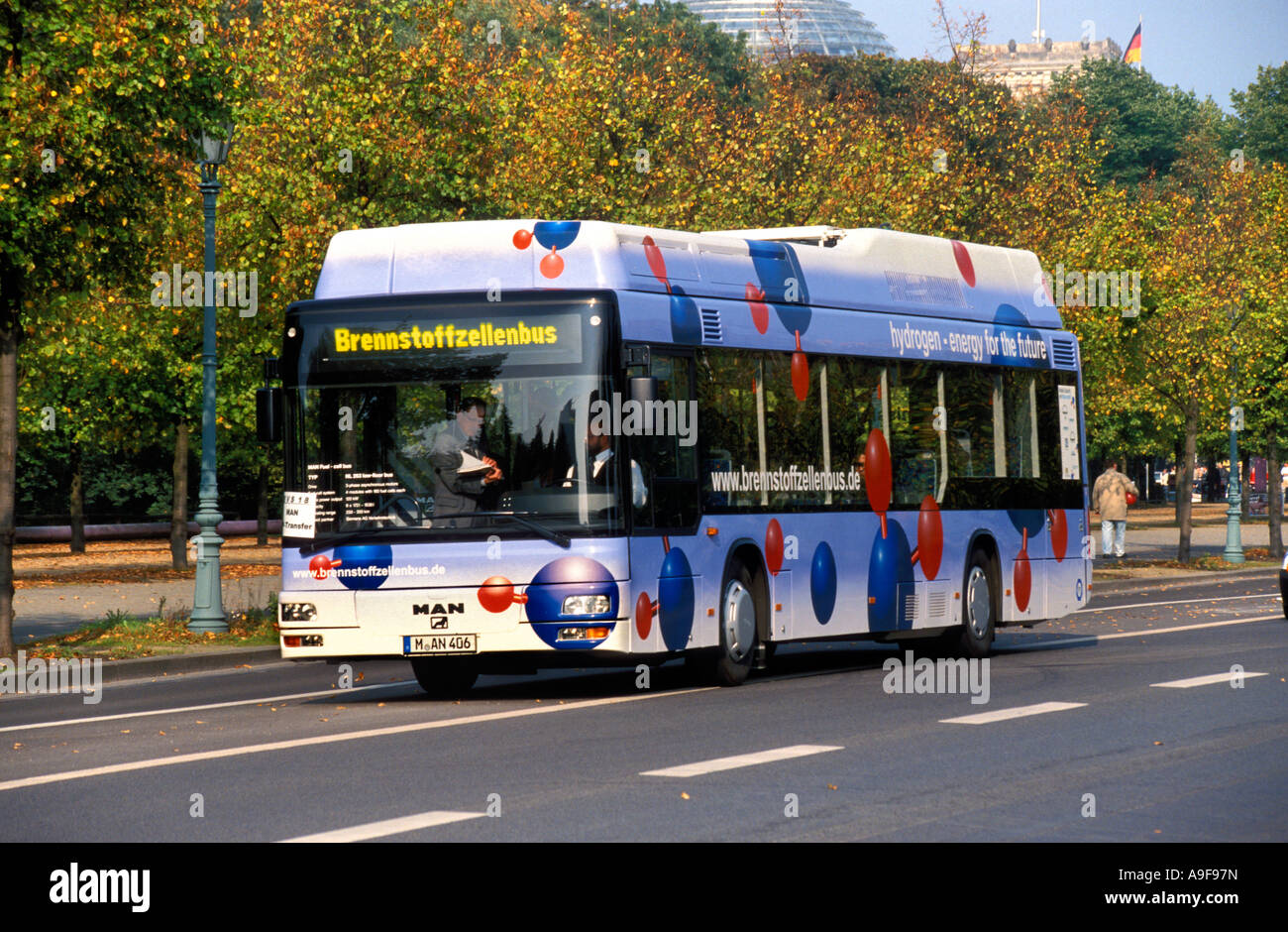 Germany Berlin a MAN hydrogen fuel cell bus during the Electric Vehicle ...